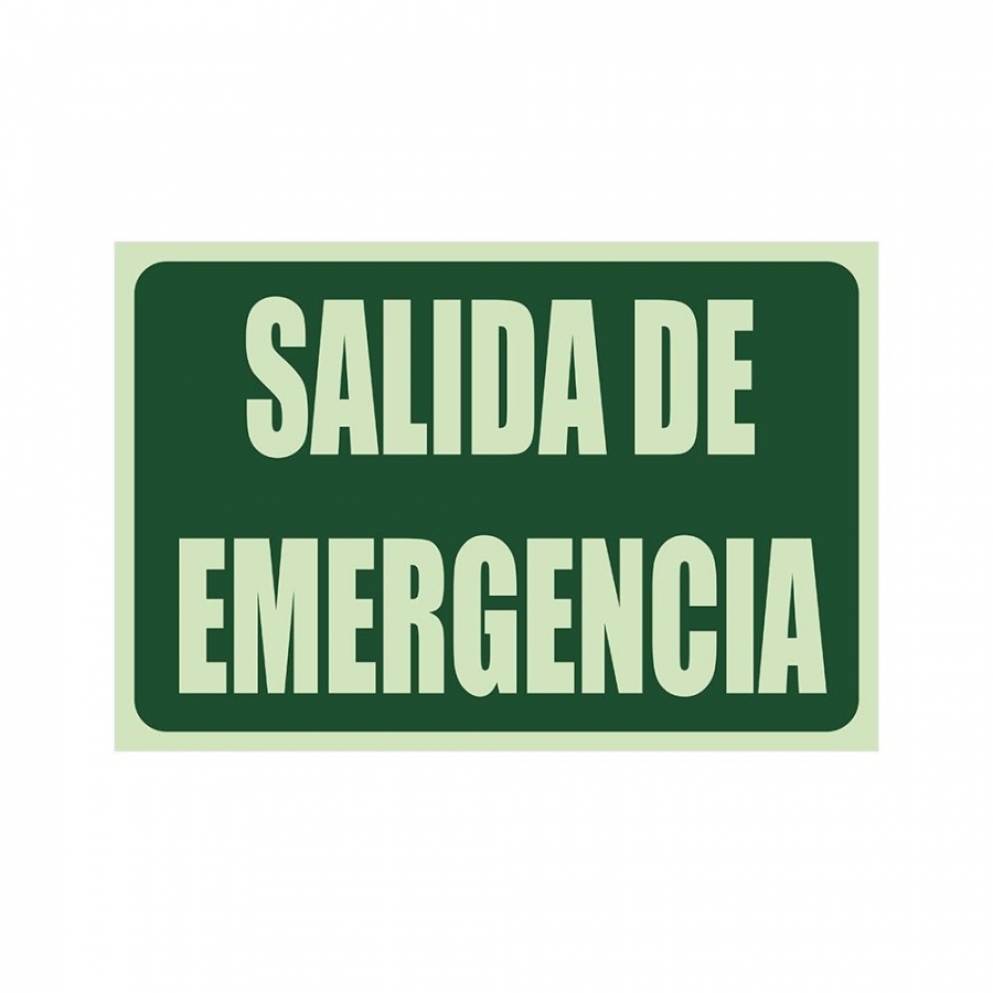 Letrero de evacuación en PVC fotoluminiscente (SALIDA DE EMERGENCIA)