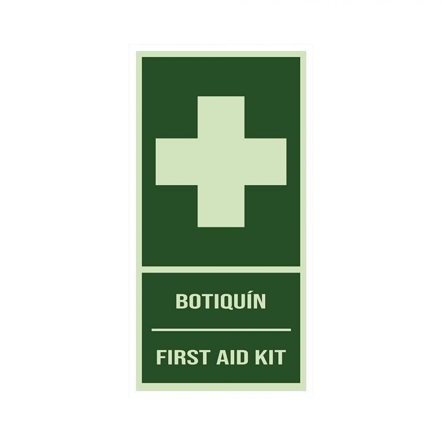 Letrero en PVC fotoluminiscente (BOTIQUÍN)