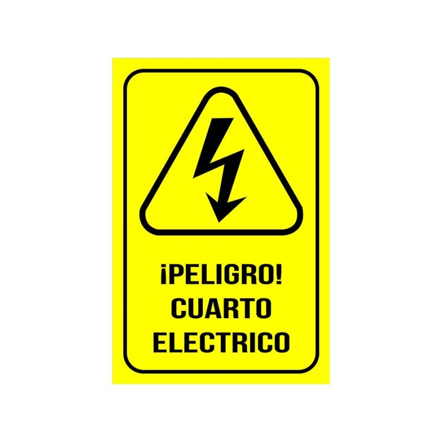 Letrero con poste lámina galvanizada impresión digital (Peligro cuarto ...