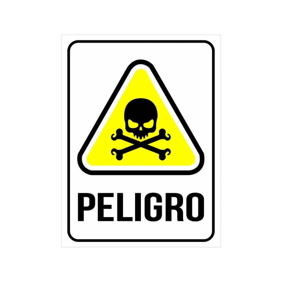 Letrero con poste lámina galvanizado impresión digital (Peligro)