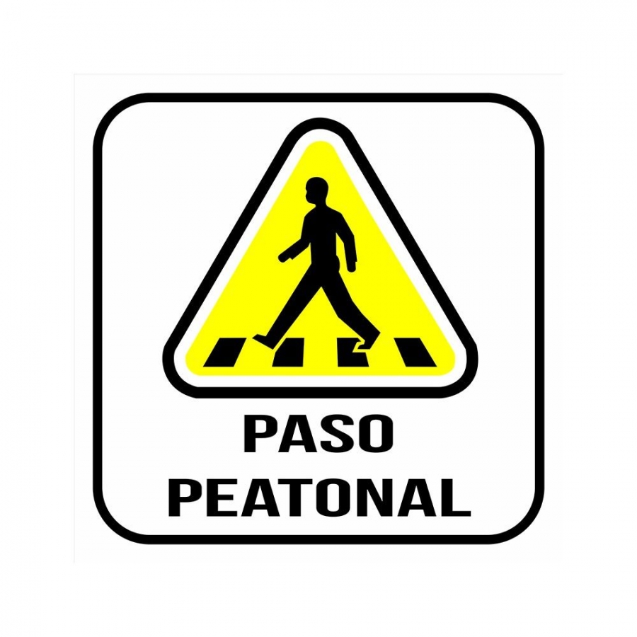 Letrero con poste lámina galvanizada impresión digital (Paso Peatonal)
