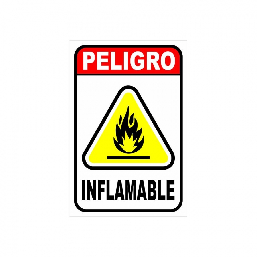Letrero de precaución PVC impresión digital (Peligro Inflamable)