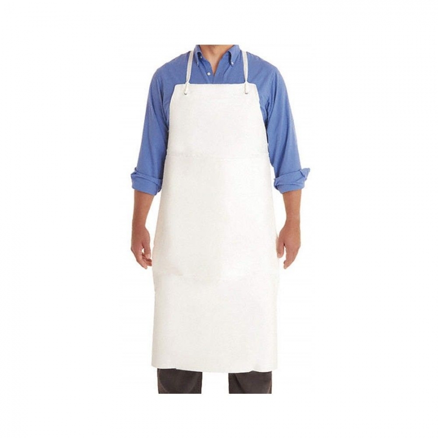 Delantal de PVC blanco de 18 mil