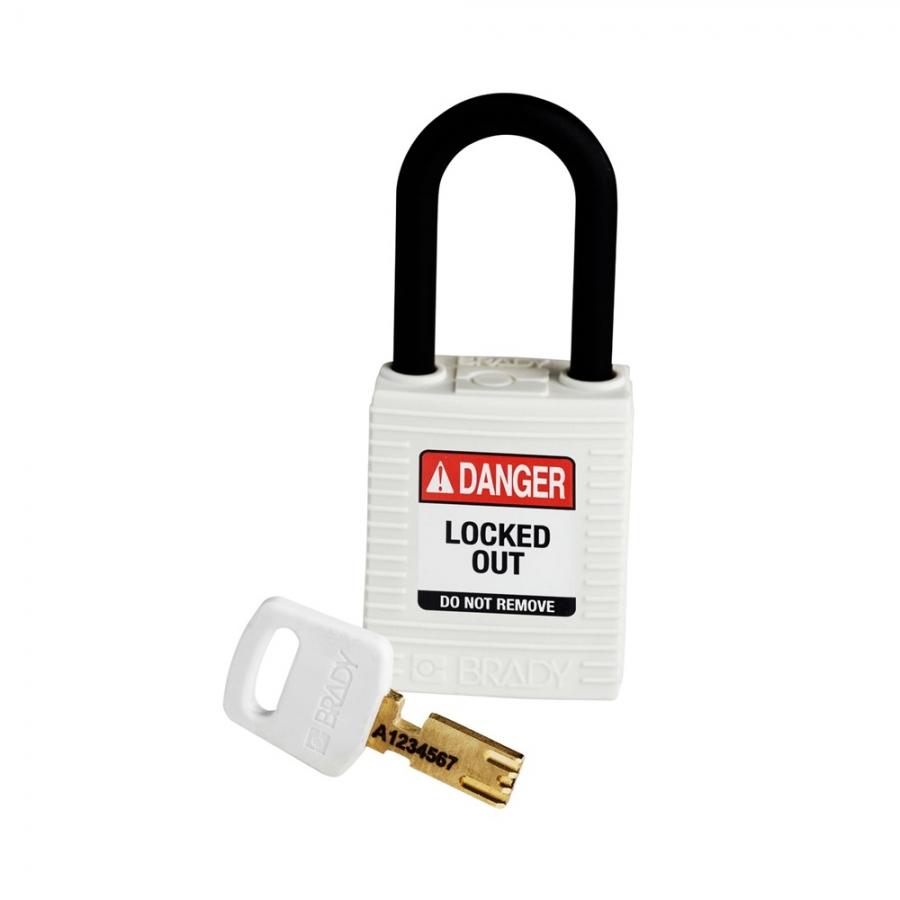 Candado de bloqueo blanco de nailon no conductor, con arco ...