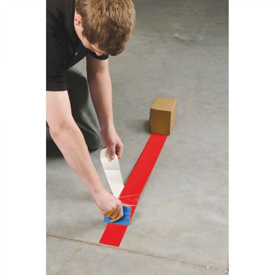 Cinta roja para marcaje de piso en bodegas 2'' x 100 pies