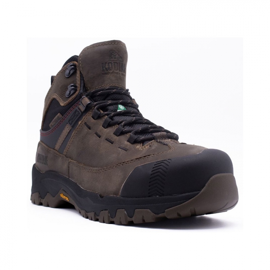 Bota de cuero impermeable puntera y plantilla de fibra con suela Vibram