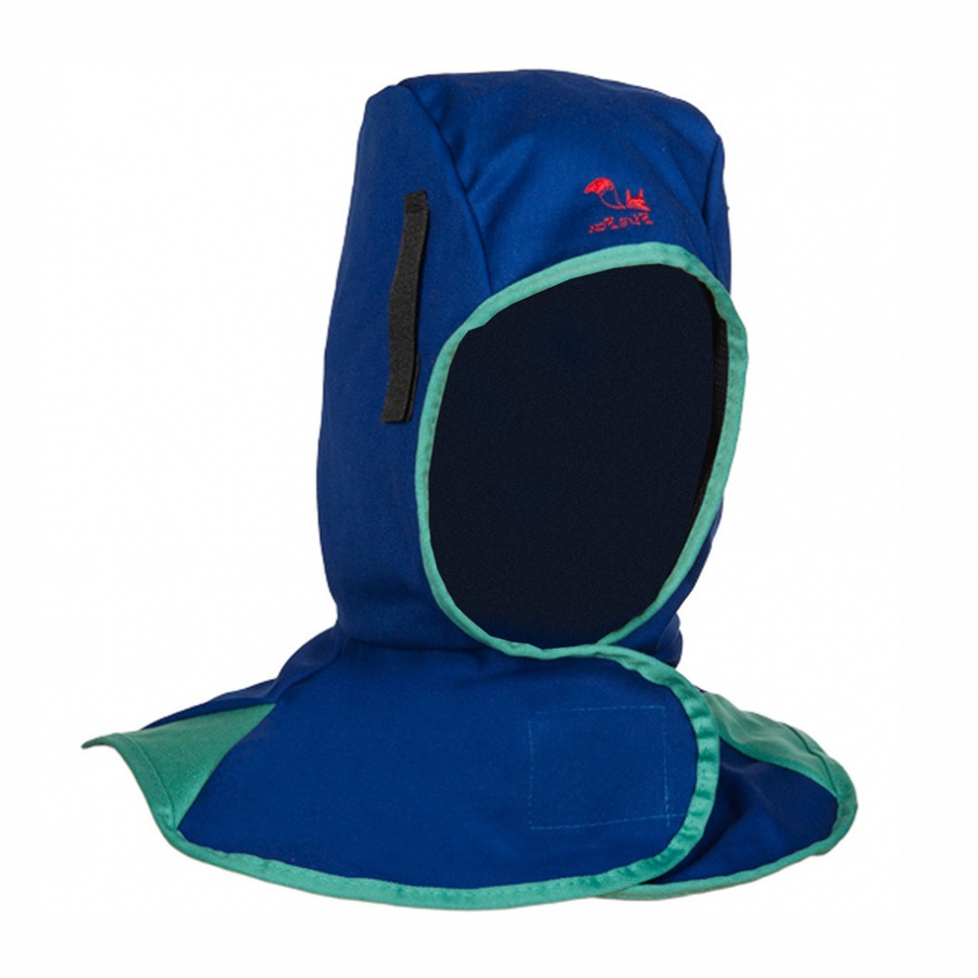 Capucha azul de algodón retardante a la flama