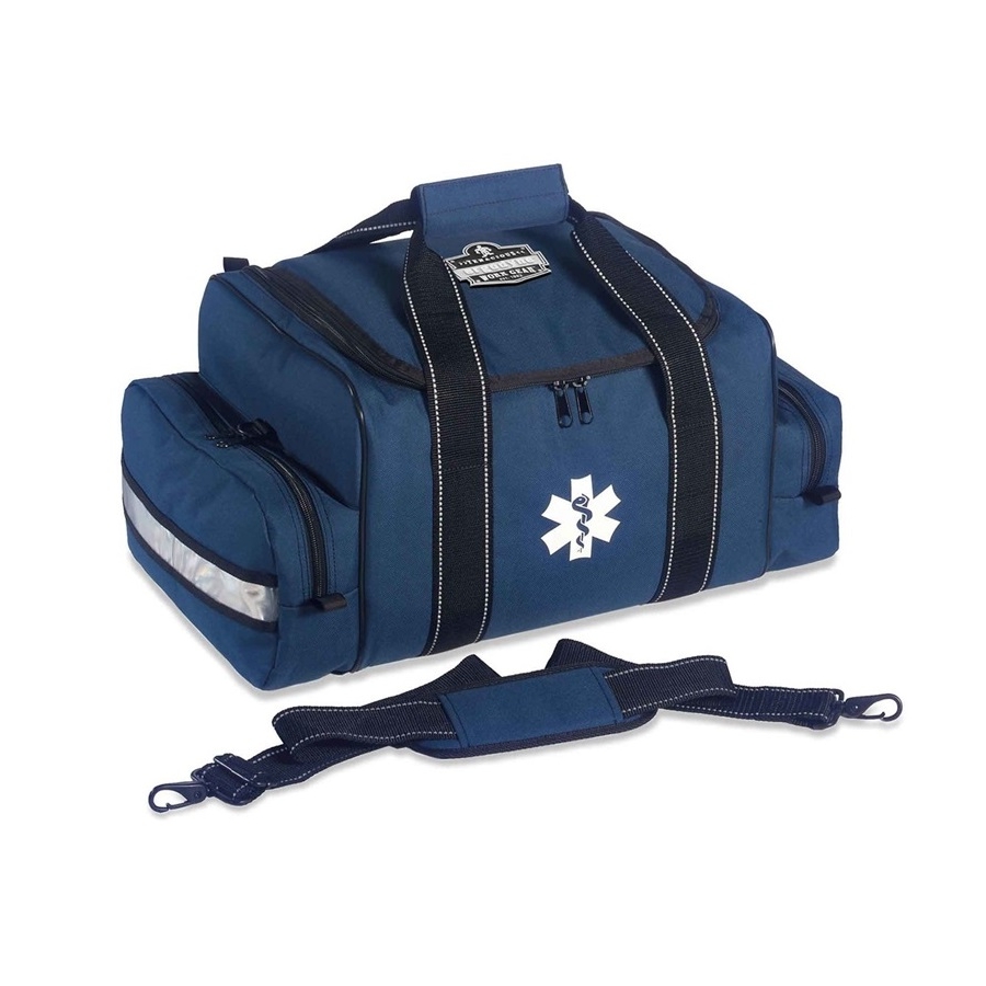 Bolsa grande de trauma, color azul, con cintas reflectivas “Arsenal”