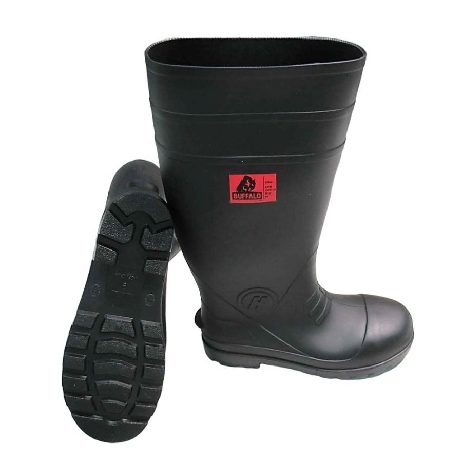 Bota de PVC negra con puntera y plantilla de acero modelo Huracán